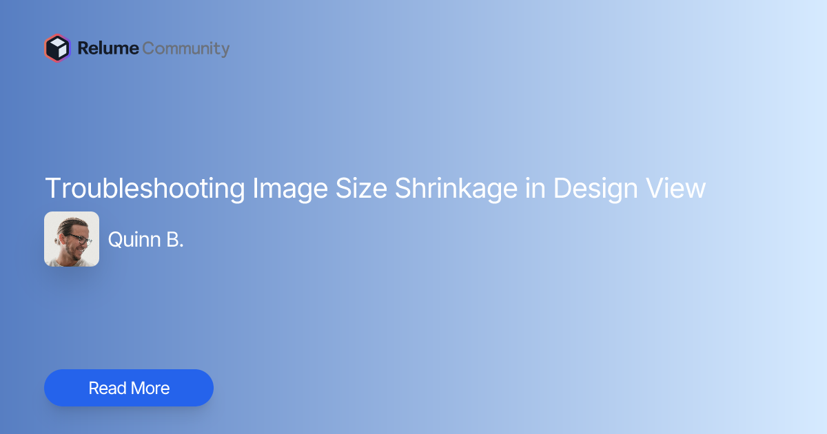 Troubleshooting Image Size Shrinkage in Design View | Relume Community
