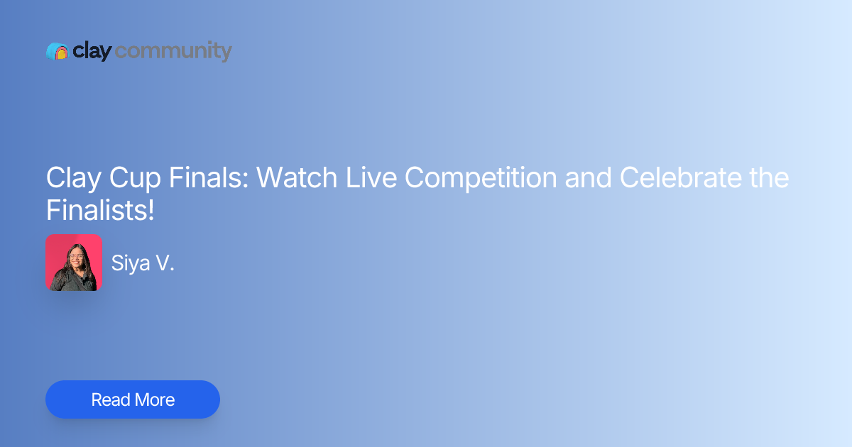 Clay Cup Finals: Watch Live Competition and Celebrate the Finalists! | Clay